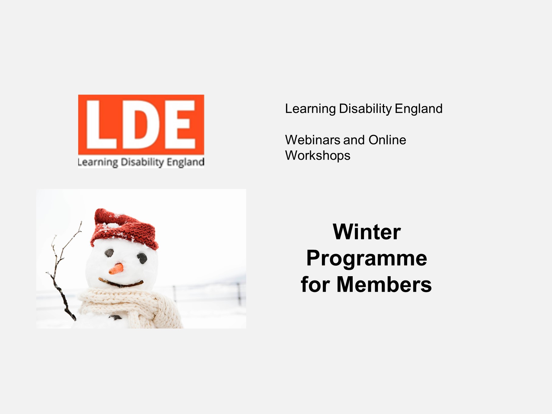 Webinars and Events – Learning Disability England